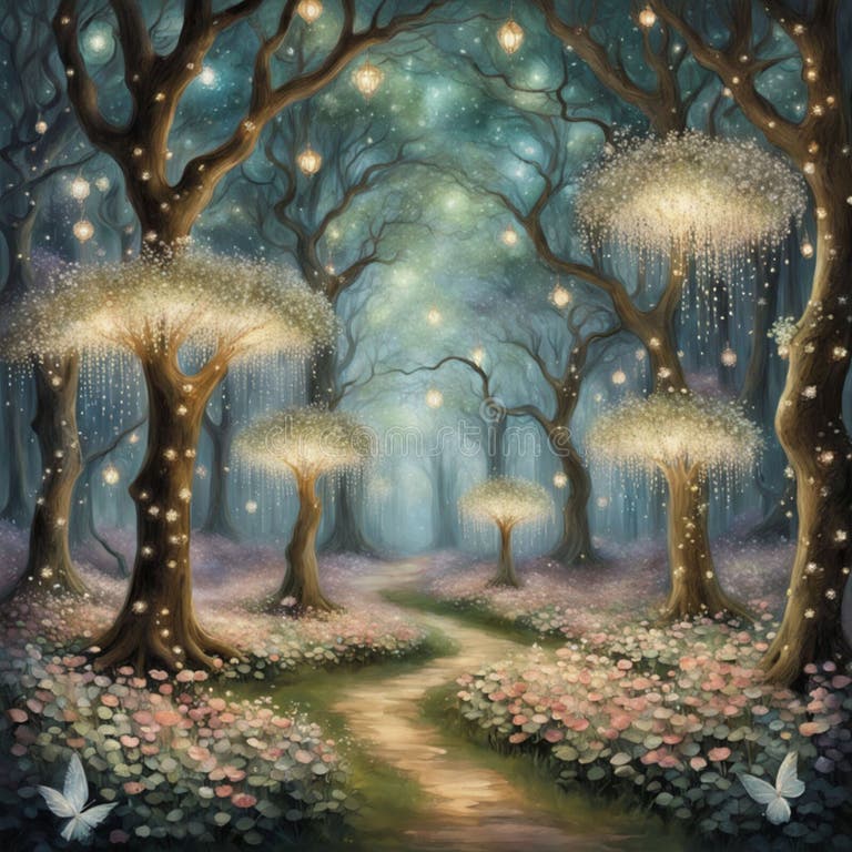 Magical, Fairy-tale, Magical Forest Stock Illustration - Illustration ...