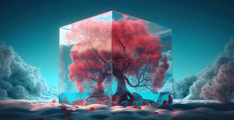 Magical Fantasy Tree with Colorful Leaves, Generative AI Stock ...