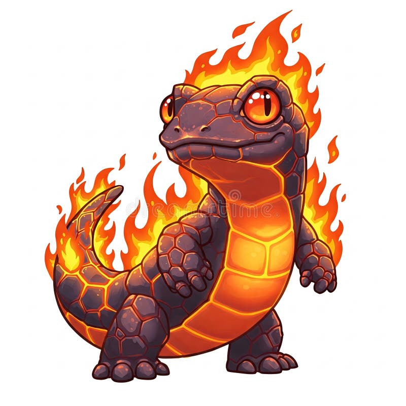 Blazing Salamander of Legends Stock Illustration - Illustration of ...