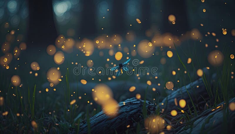 Magical Firefly Field at Night. Lightning Bugs in an Enchanted ... Magical Firefly Field at Night. Lightning Bugs in an Enchanted ...