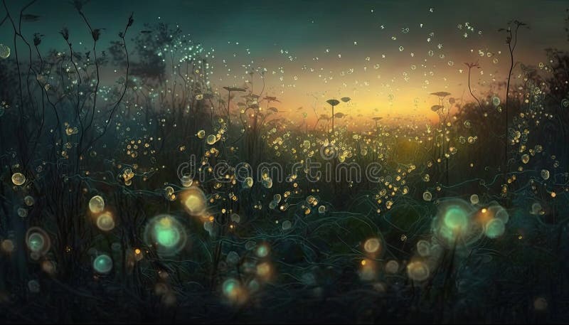 Magical Firefly Field at Night. Lightning Bugs in an Enchanted ... Magical Firefly Field at Night. Lightning Bugs in an Enchanted ...