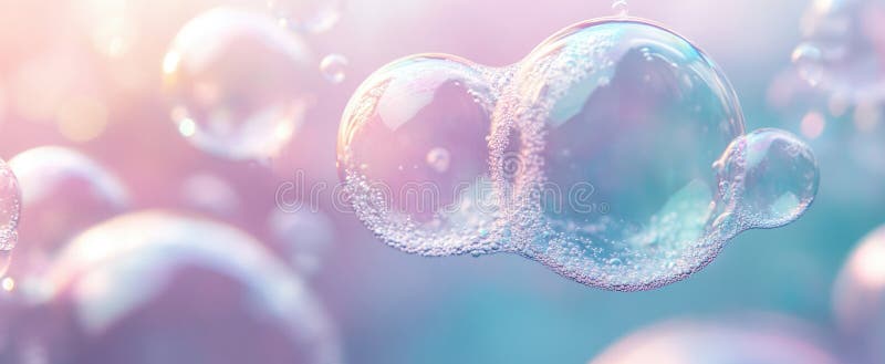 Magical Floating Bubbles with Pastel Bokeh Background Stock Photo ...