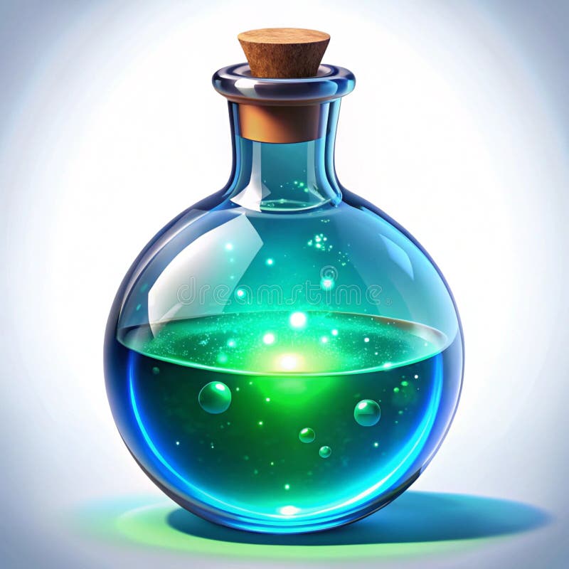 Floating Glowing Potion with Animated Bubbling Effect Stock ...
