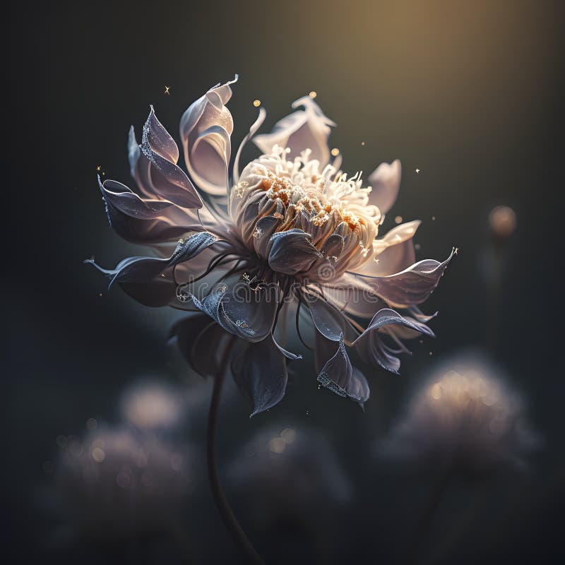 Magical Flower with Dreamy Background Stock Illustration - Illustration ...