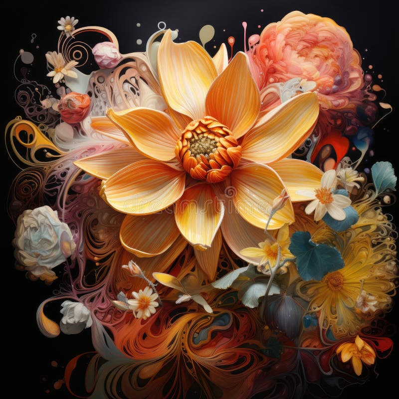 Magical Flower. Fantasy Floral Background Stock Illustration ...