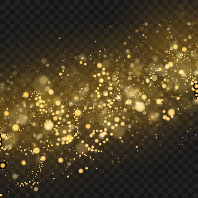 Magical Flying Gold Dust Stream and Sparkles Overlay Effect. Vector ...