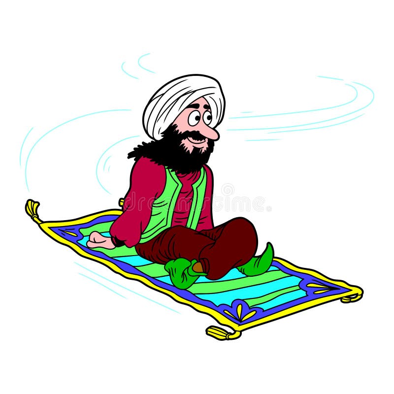 Magical flying rug stock vector. Illustration of east - 265756941