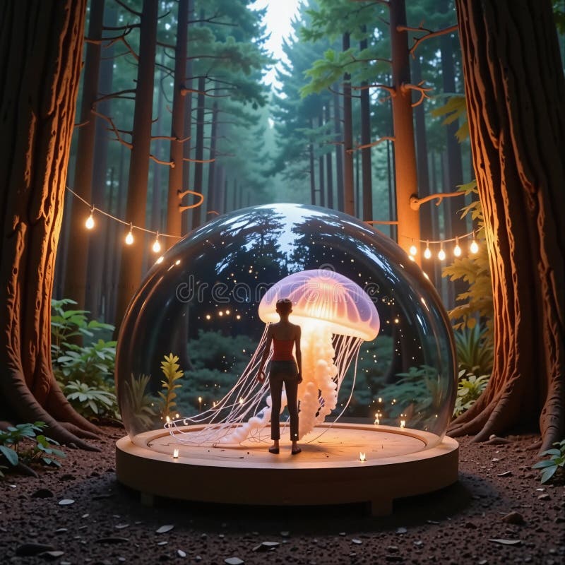 Magical Forest Dome Experience Stock Image - Image of soft, moment ...