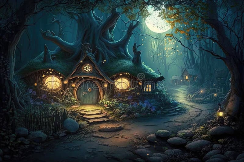 Magical Forest with Elf Village, Where Fairies and Other Magical ...