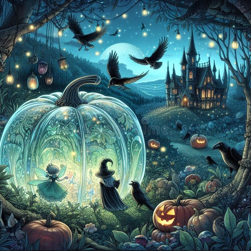 A Magical Forest with Gothic Elements Which Witch and Fairy Loiter ...