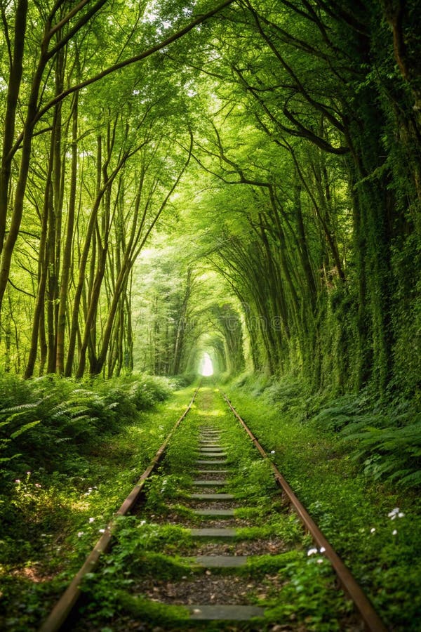 Magical Forest Path with Greenery Stock Illustration - Illustration of ...