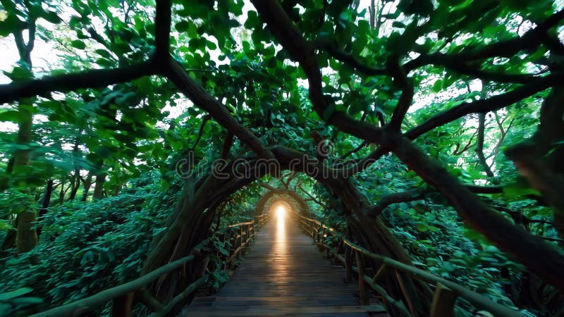Magical Forest Pathway Illuminated by Sunlight Stock Footage - Video of ...