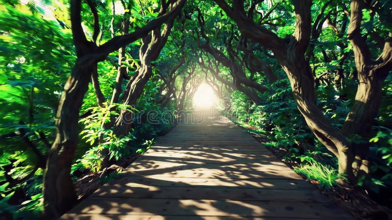 Magical Forest Pathway Illuminated by Sunlight Stock Video - Video of ...