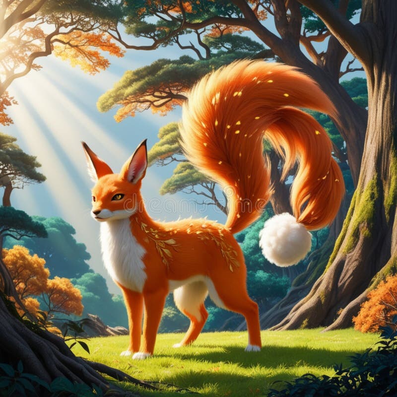 A Magical Fox in Mystical Forest from Fantasy Games Stock Image - Image ...