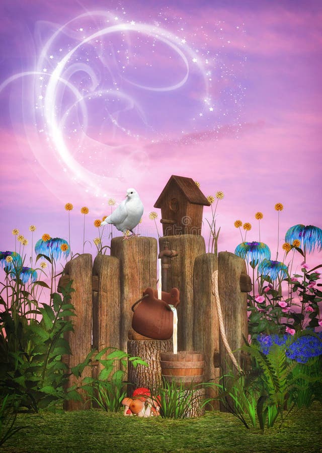 Magical Garden Scene Stock Illustrations – 2,524 Magical Garden Scene ...