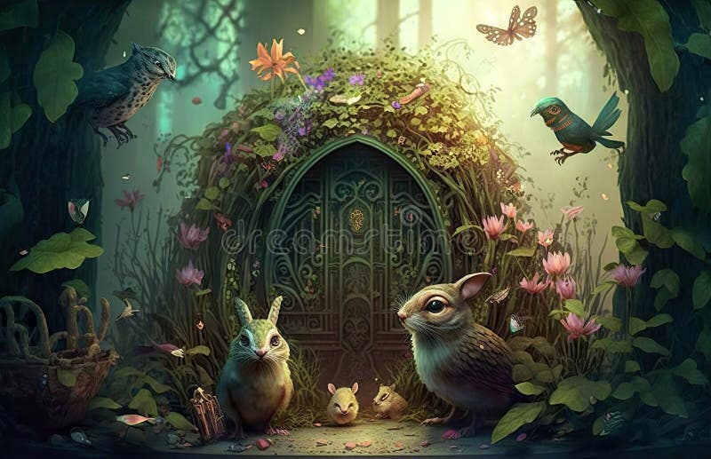 A Magical Garden with Talking Animals and Enchanted Plants. Generative ...