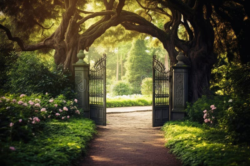 A Magical Gate into a New World Stock Illustration - Illustration of ...