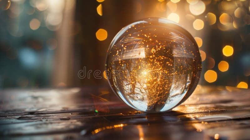 Magical Glass Orb with Sparkling Lights Stock Image - Image of ...