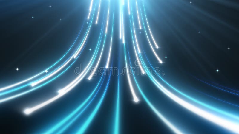 Magical Glow Particle Trails of Digital Data Stream Flow Light Rays - Abstract Background ...