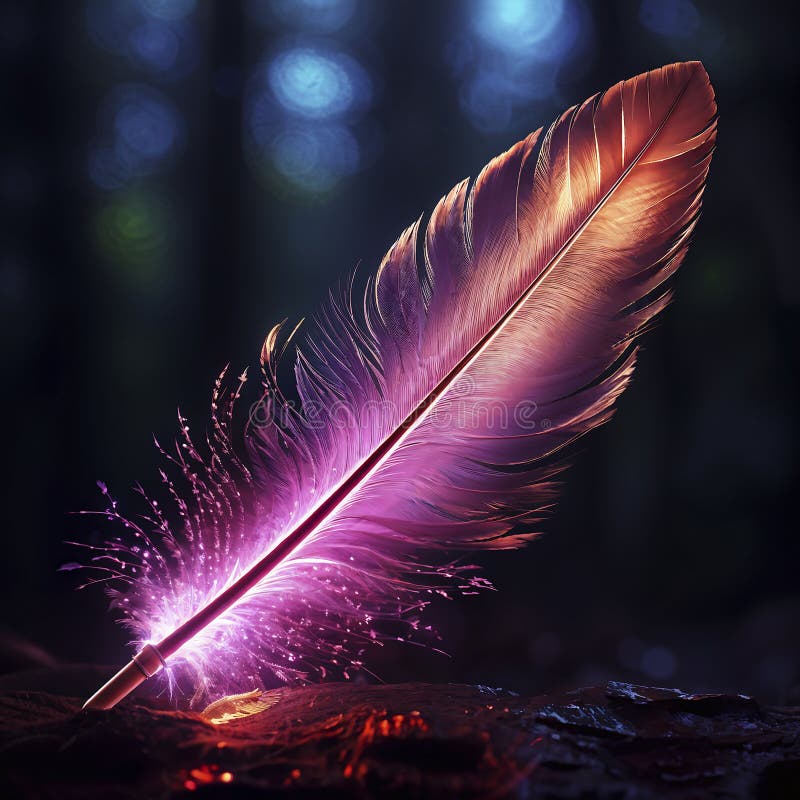 Magical glowing feather stock image. Image of luxury - 318178083