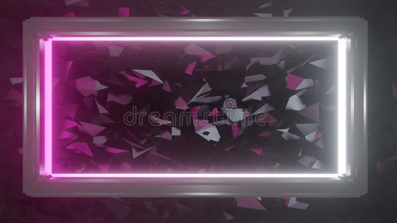 Magical Glowing Rectangle Frame Changes Colors on a Background Composed ...