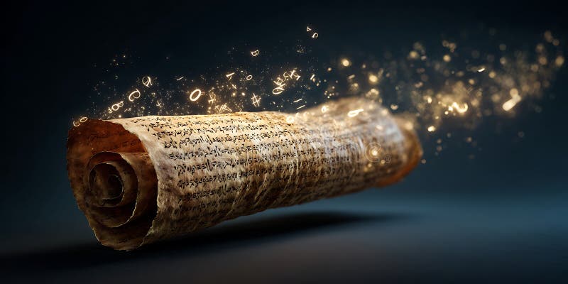 Magical Glowing Scroll Fantasy Art Mystical Textured Background Stock ...