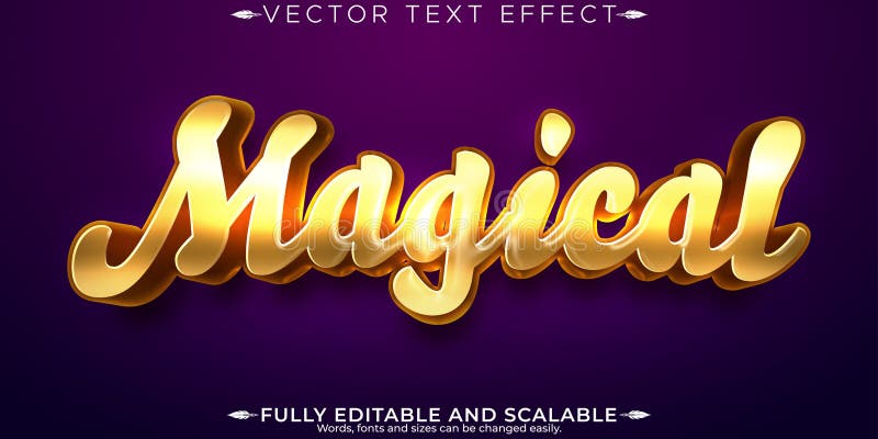 Magical Golden Text Effect, Editable Fairy Tale Text Style Stock Vector ...