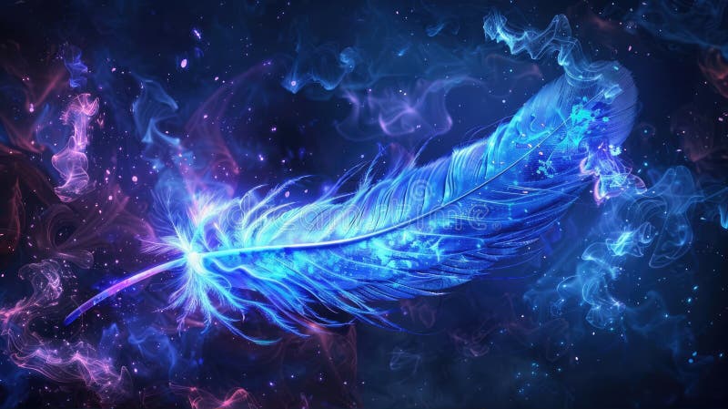 Magical Griffin Feather with Magical Glow Effect Stock Photo - Image of ...