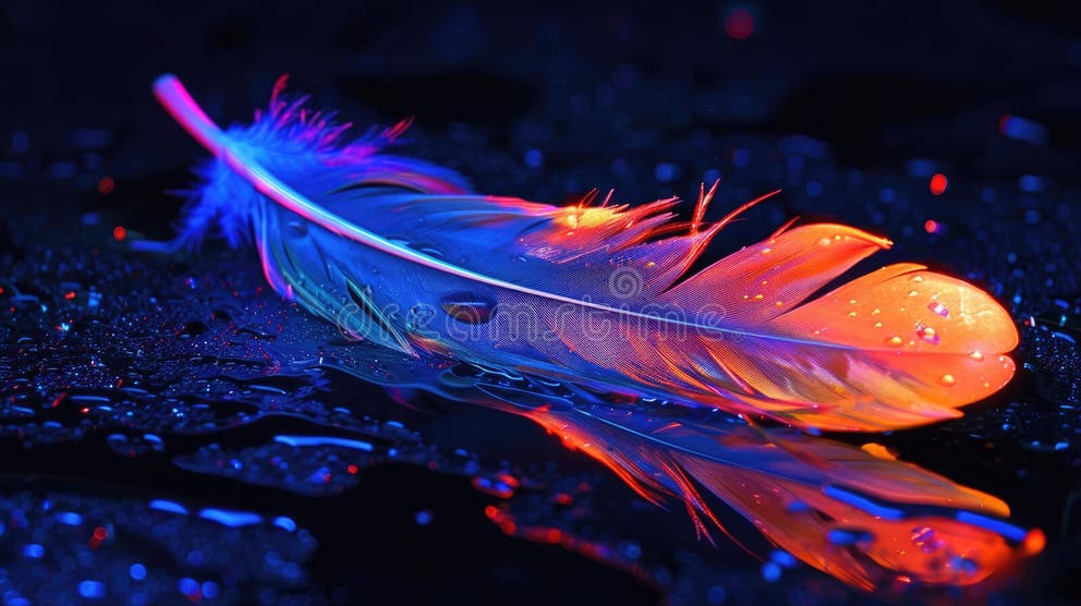 Magical Griffin Feather with Magical Glow Effect Stock Photo - Image of ...
