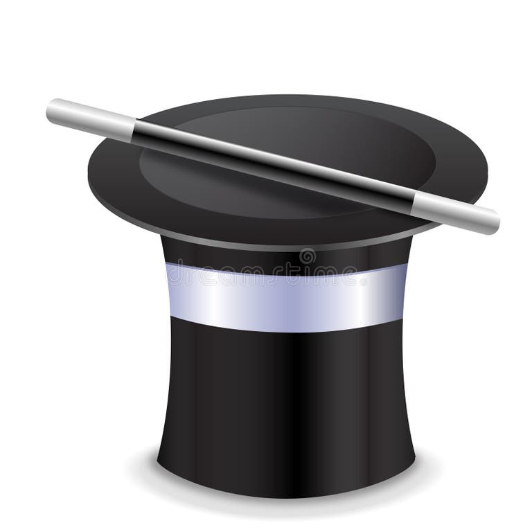 Magical hat stock vector. Illustration of stars, present - 17931794