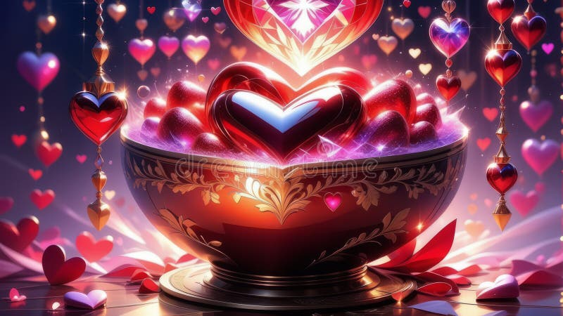 Magical Heart Bucket stock illustration. Illustration of purple - 304317845