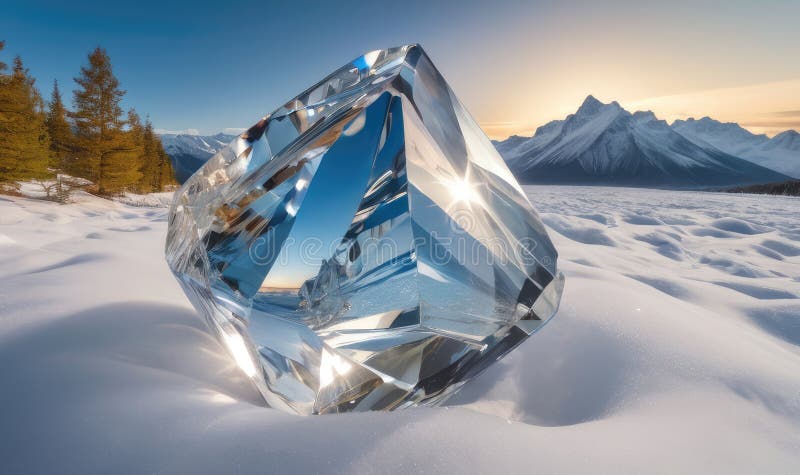 Magical Ice Crystal on Snow Stock Image - Image of design, crystal ...