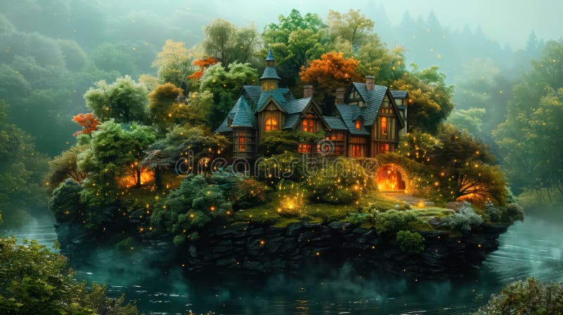 Magical imaginary world stock illustration. Illustration of beautiful ...