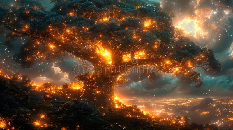 Magical imaginary world stock illustration. Illustration of forest ...