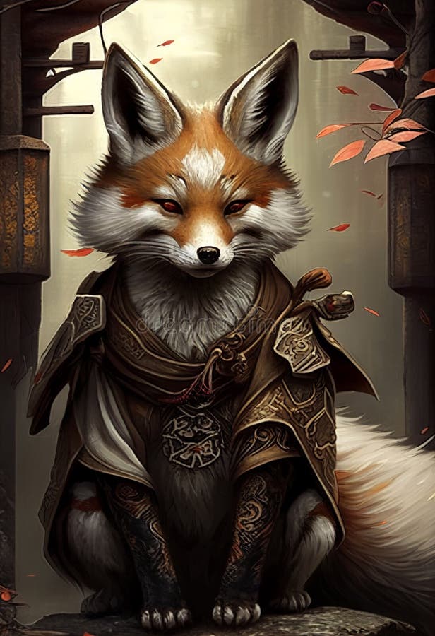 Magical Kitsune Spirit Fox. AI Generated Stock Illustration ...