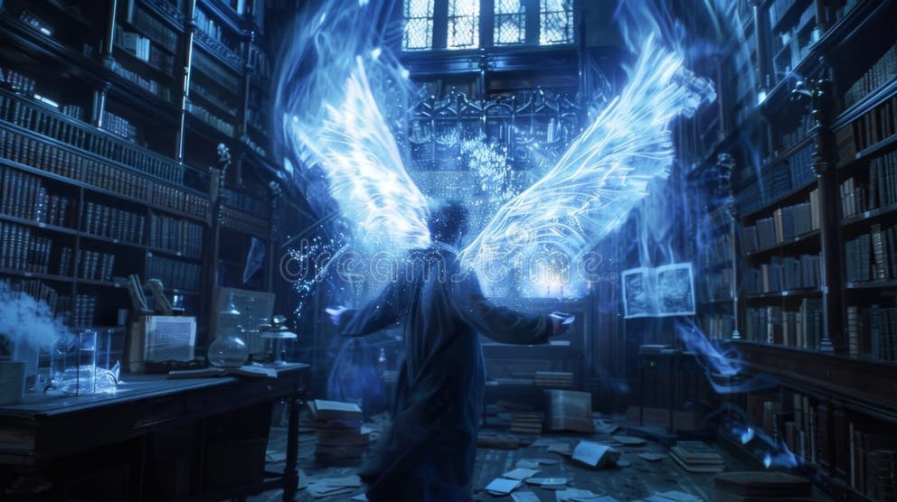 In a Magical Laboratory a Scientist Performs Experiments with Ancient ...