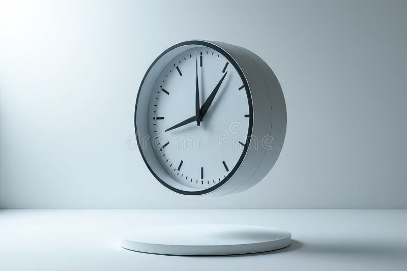Magical Levitating Clock in a Contemporary Setting Stock Illustration ...