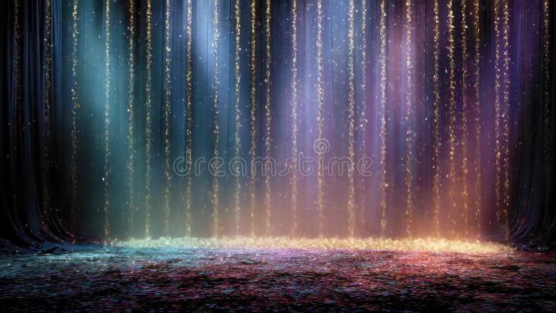 Magical Light Display Illuminates a Stage with Colorful Sparkles and ...