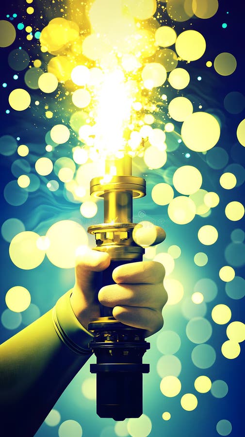 Magical Light Effects with a Glowing Wand Stock Photo - Image of ...