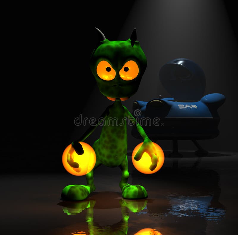 Magical Little Cartoon Alien Character Stock Illustration ...