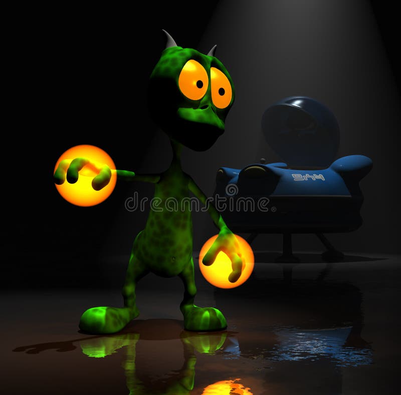 Magical Little Cartoon Alien Character Stock Illustration ...