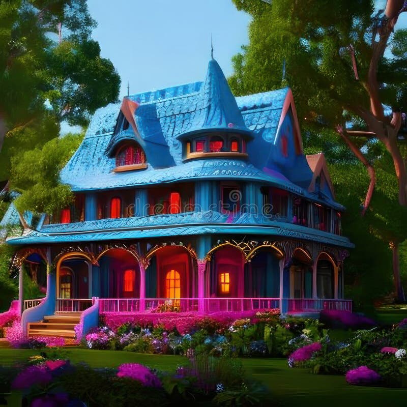 Magical Mansion in the Forest, Fantasy Style. AI Generated Stock ...
