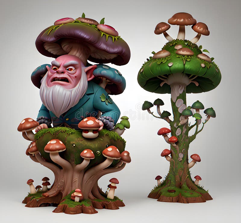 Magical Mushroom Goblin Beast, Generative AI Illustration Stock ...
