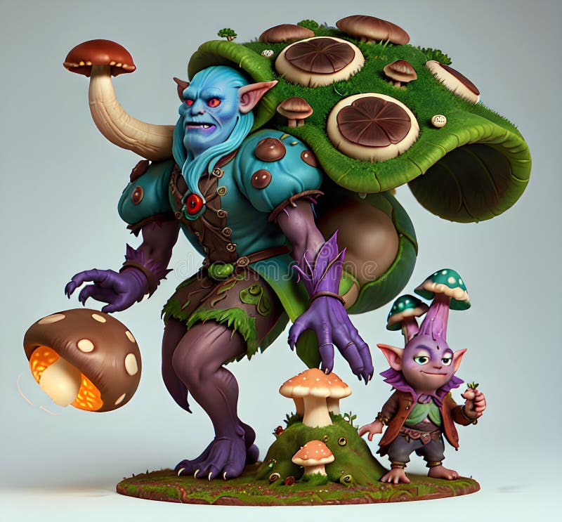 Magical Mushroom Goblin Beast, Generative AI Illustration Stock ...