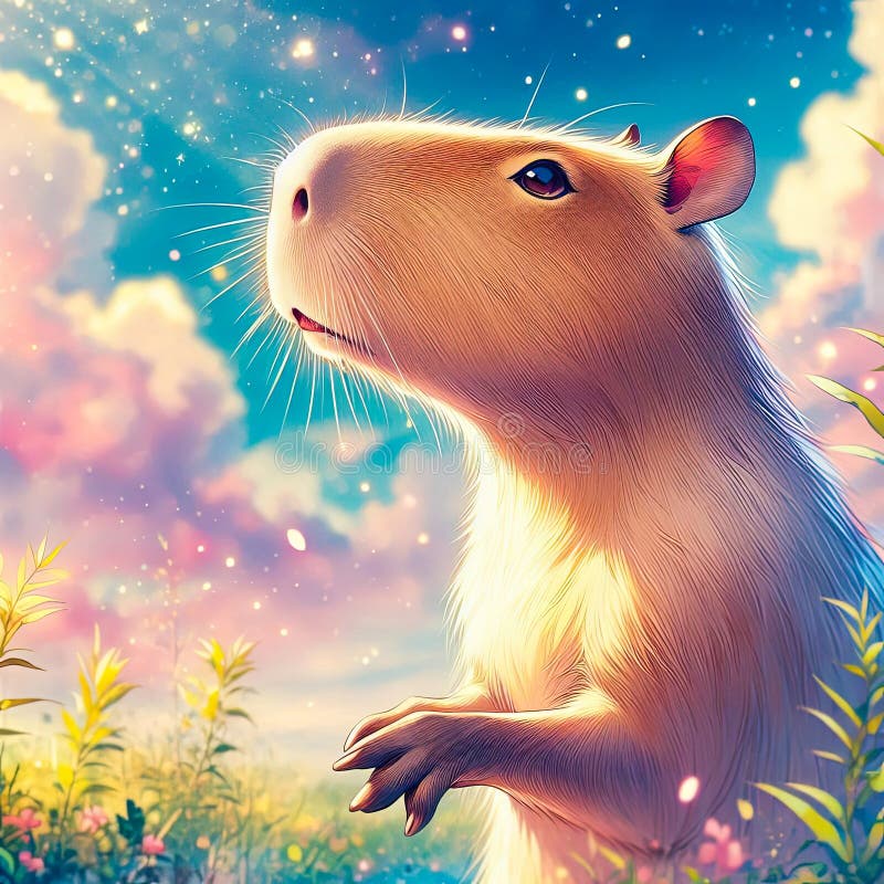 Magical and Mysterious Portrait of Capybara Stock Image - Image of ...