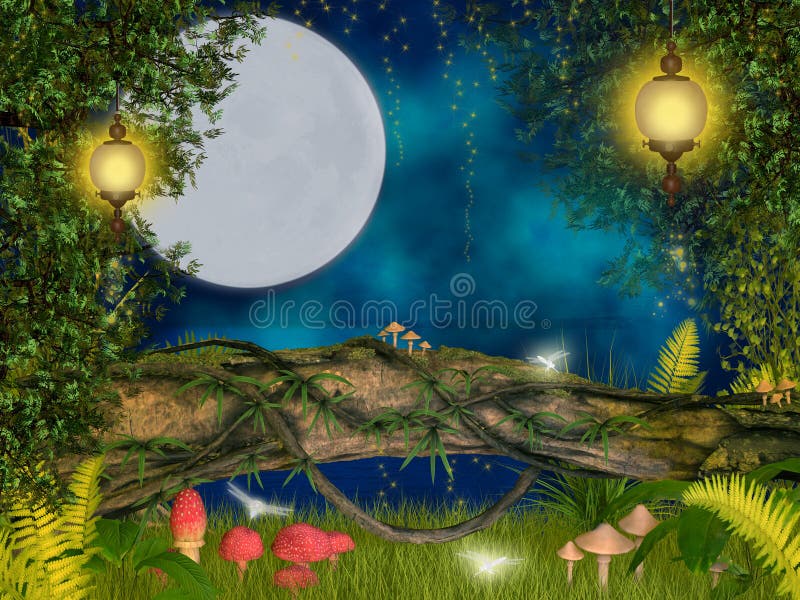Magical night stock illustration. Illustration of fairy - 25252005