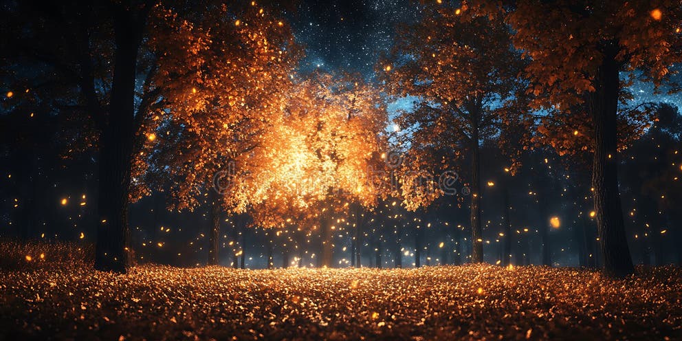 Magical Night Firework Display Stunning Ember Spectacle Stock ...