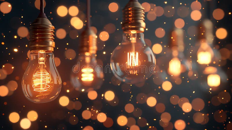 A Magical Night Full of Stars and Magic Bulbs Stock Photo - Image of ...