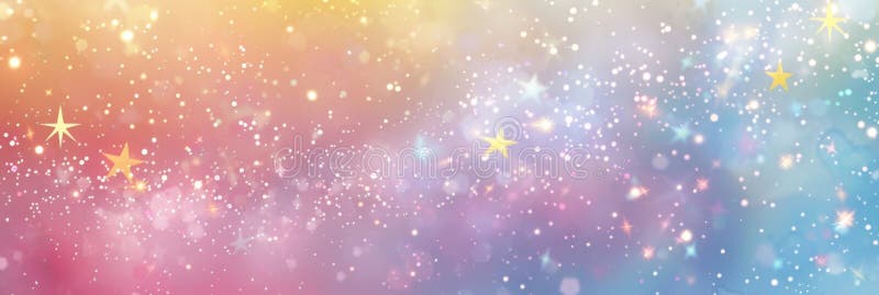 Magical Pastel Background with Stars and Bokeh Effects, Cute Backdrop ...