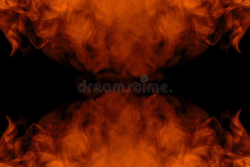 Magical Patterns of Bright Orange Cigarette Vapor on a Dark Background ...